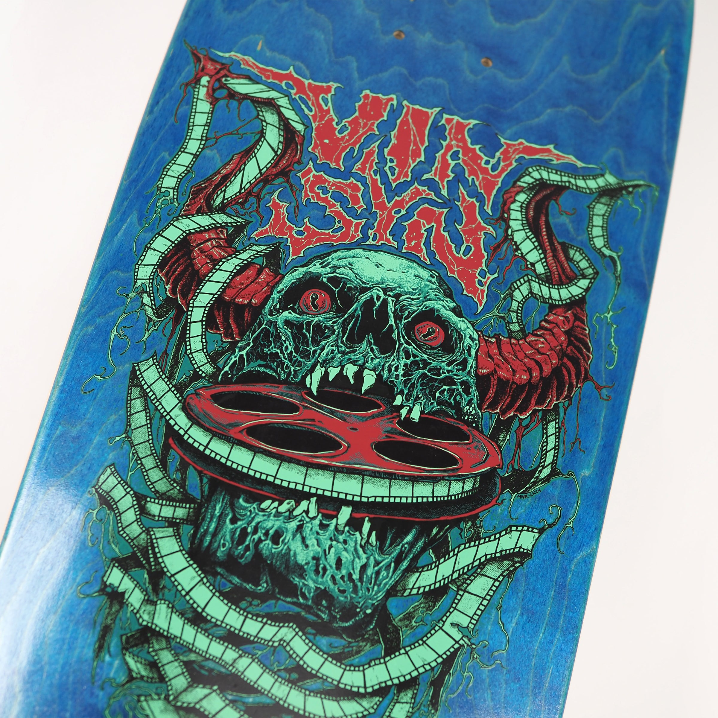 VinSyn Reel Skull - NEW Variant Skate Deck – Vinegar Syndrome